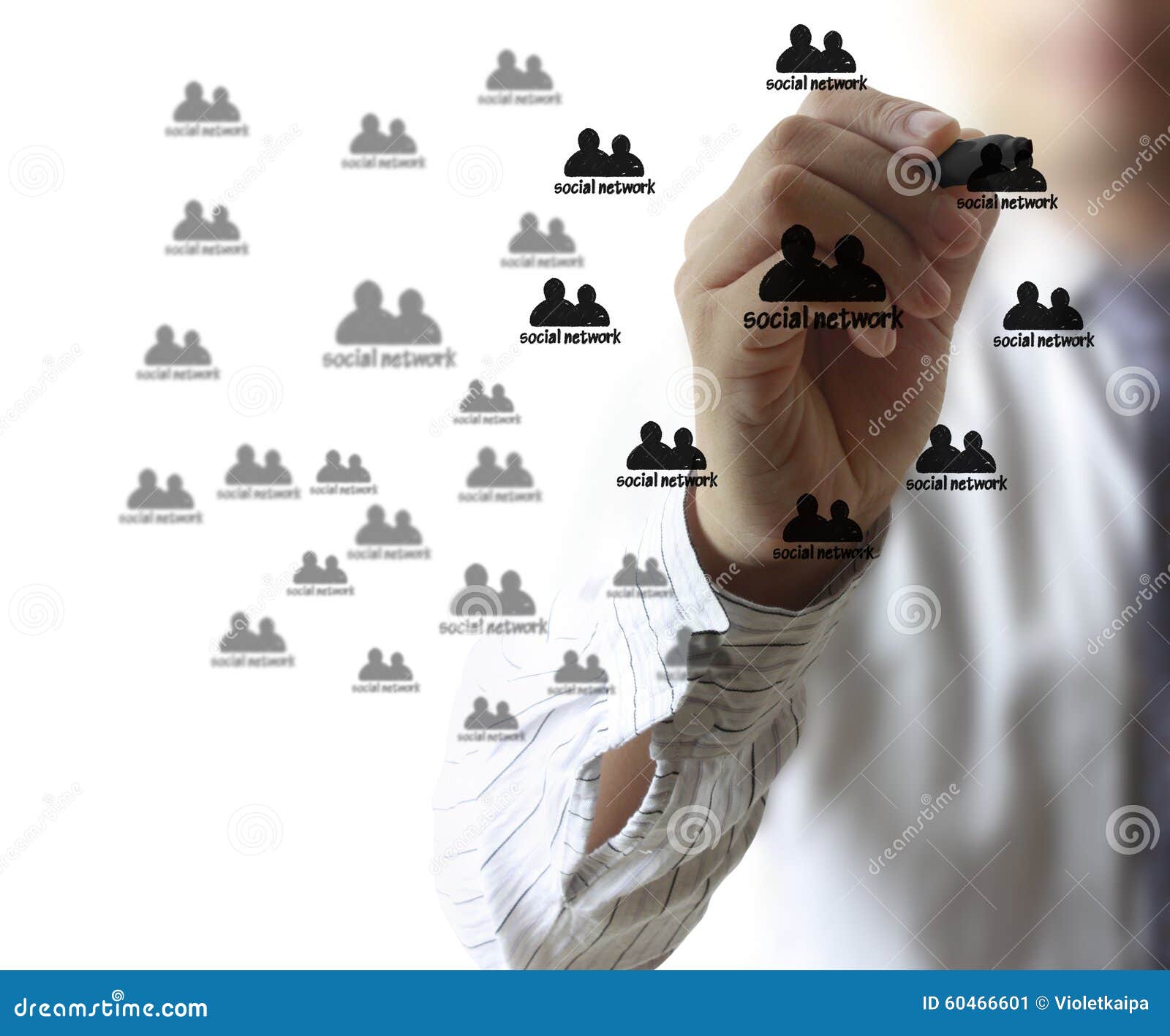 Drawing Social Network Structure Stock Illustration - Illustration of ...