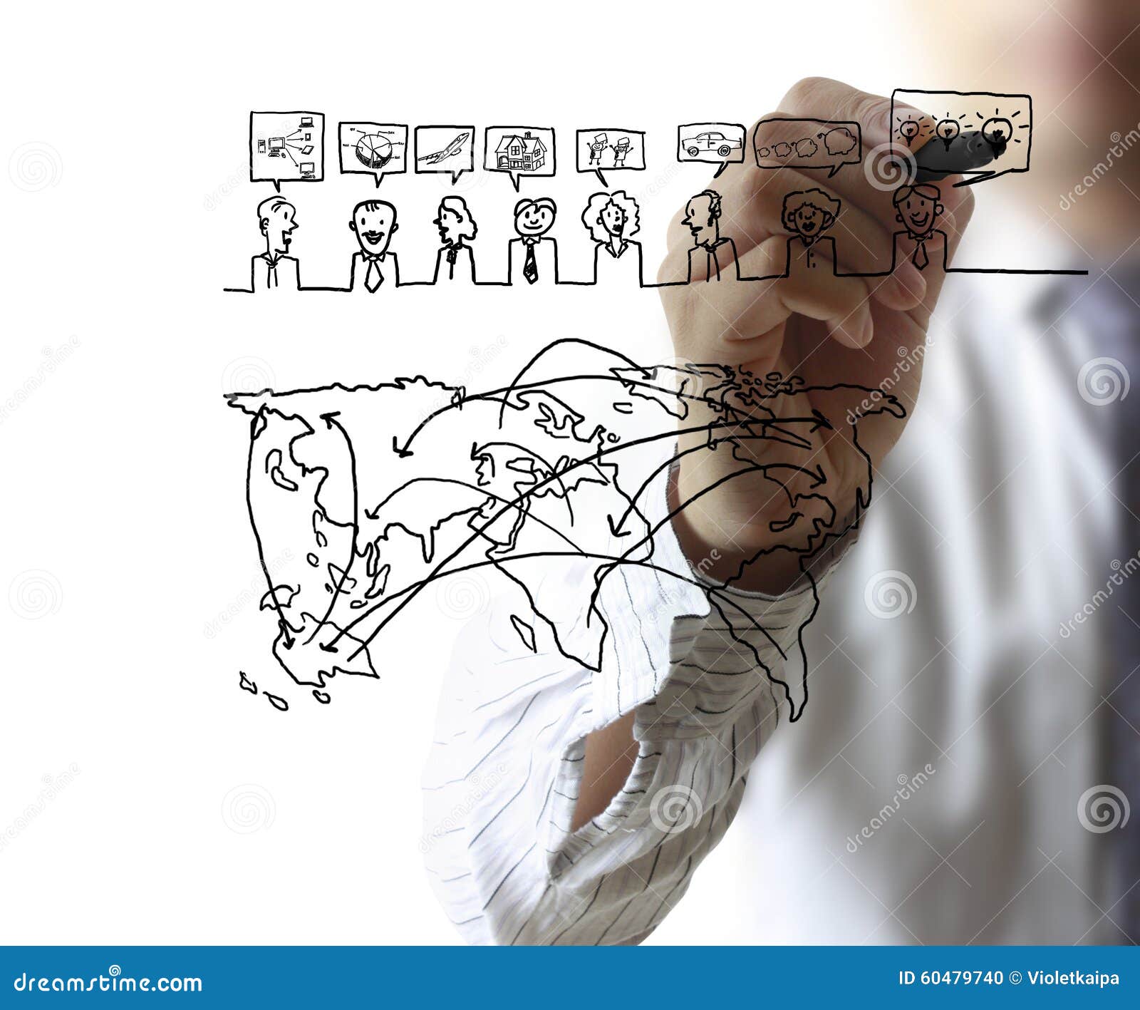 Drawing Social Network Structure Stock Illustration - Illustration of ...