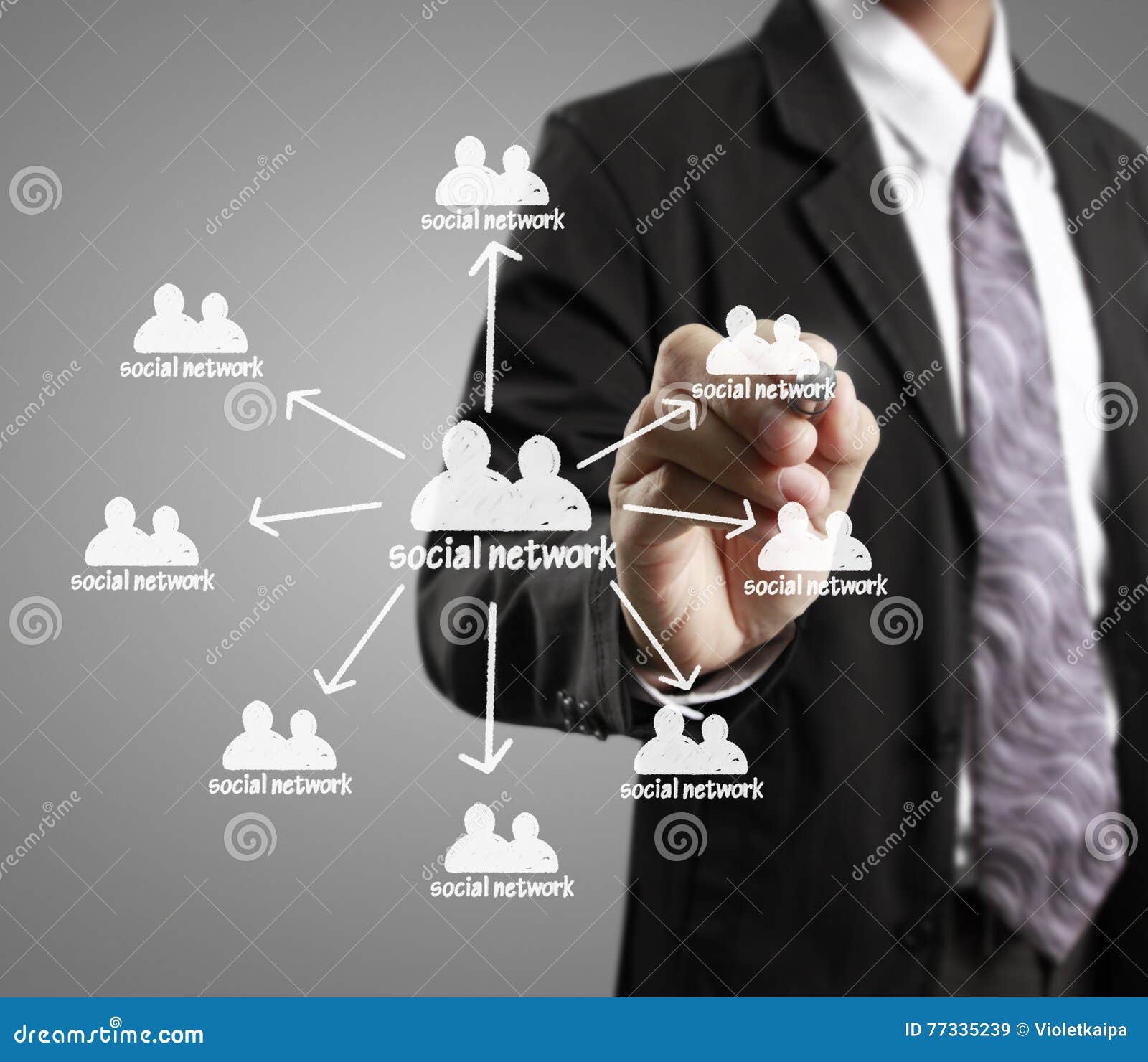 Drawing Social Network Structure Stock Illustration - Illustration of ...