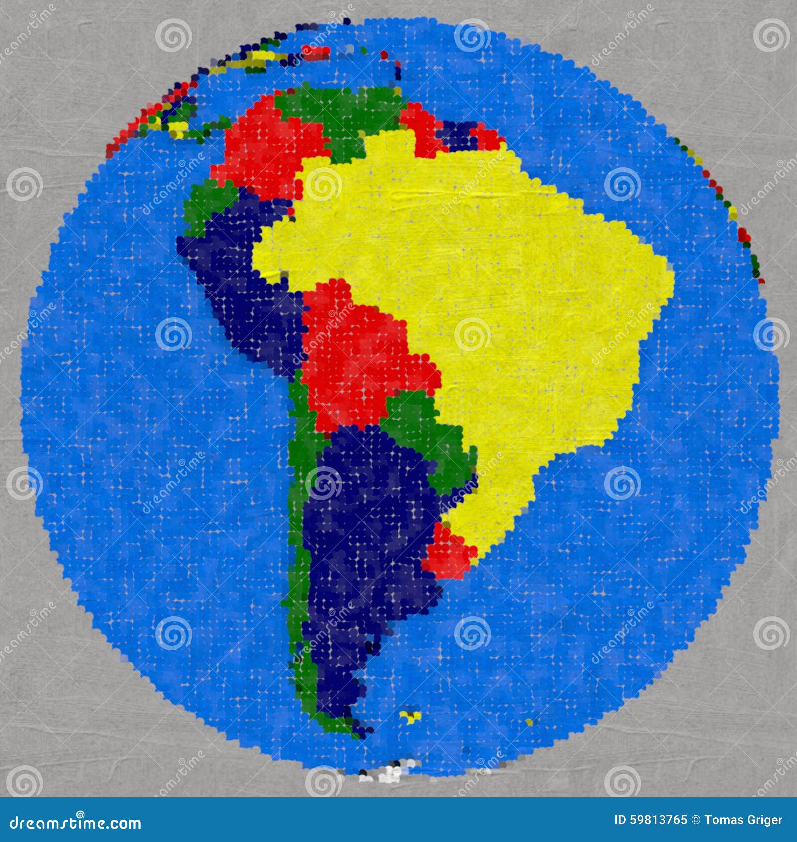 Drawing of South America on Earth Stock Illustration - Illustration of ...