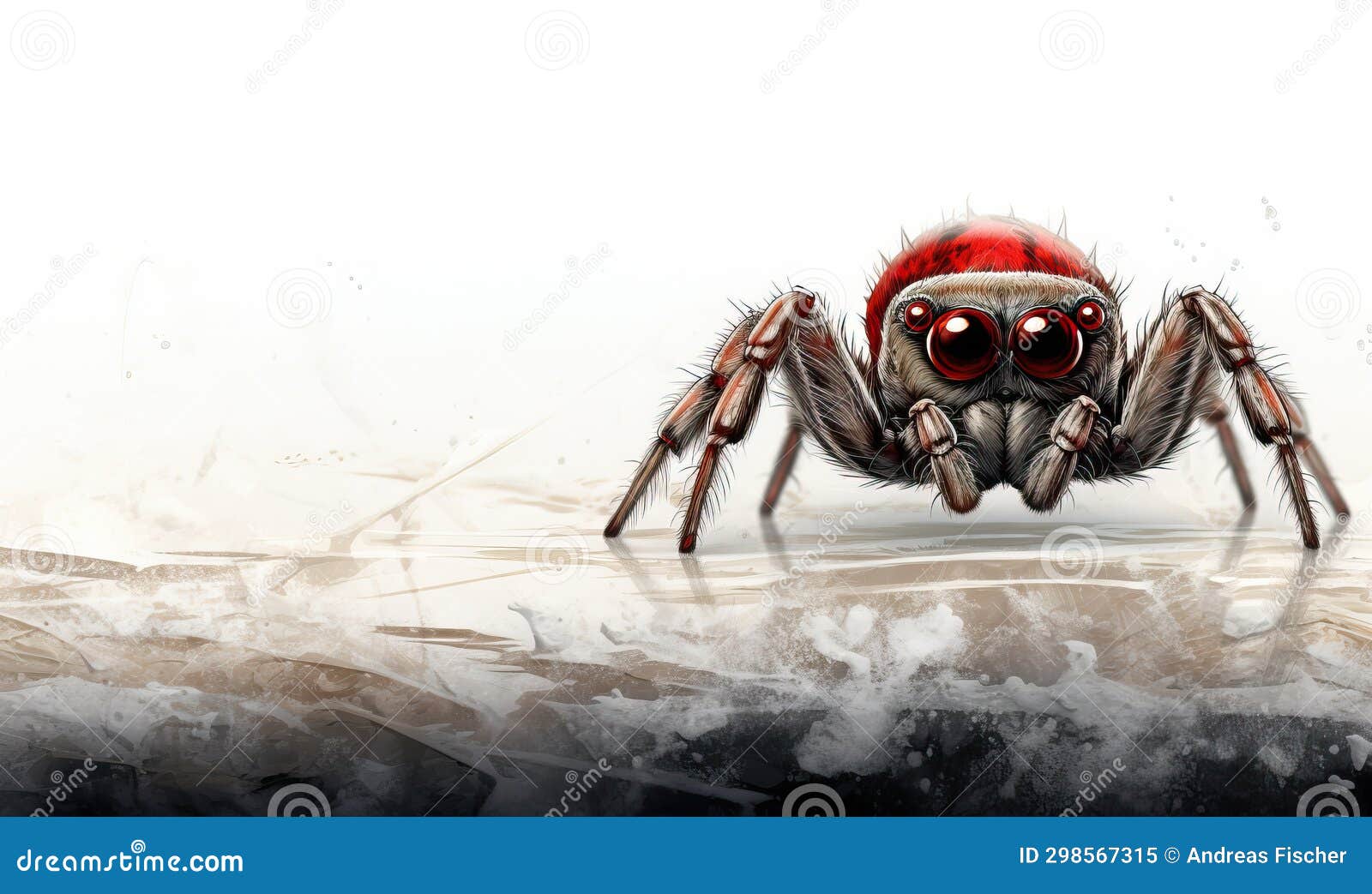 Drawing of a Spider on a White Background. Stock Illustration ...