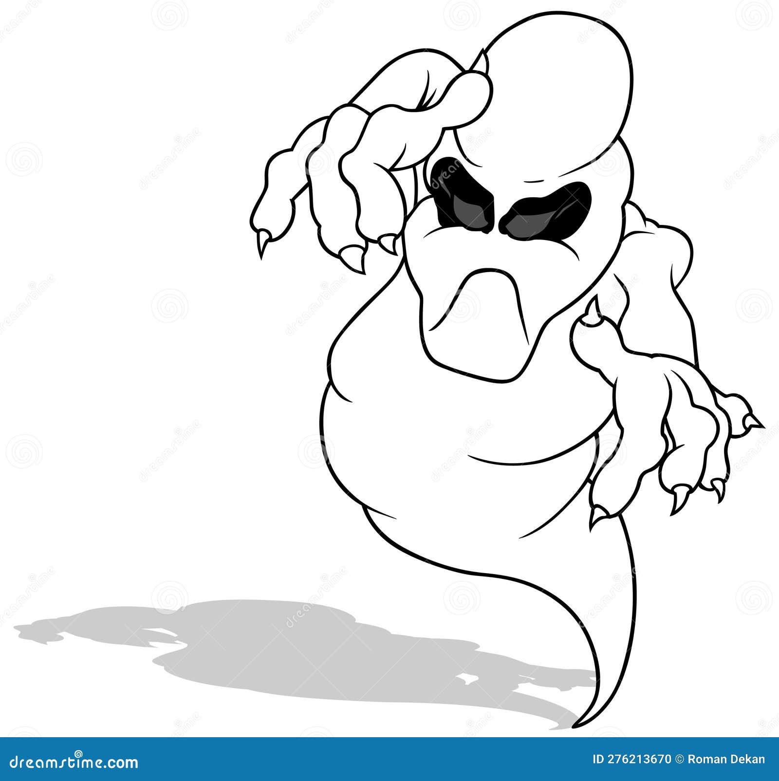 Drawing of a Spooky Hovering Ghost Stock Vector - Illustration of ...