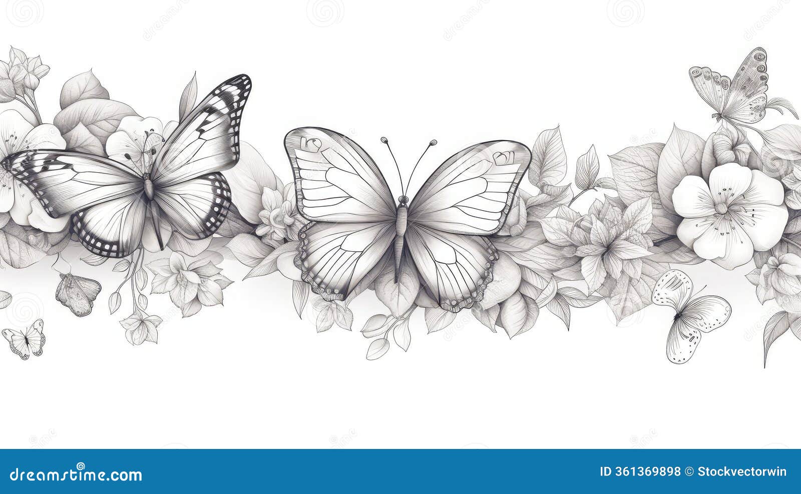 Drawing Spring Flowers Line Art Stock Illustration - Illustration of ...