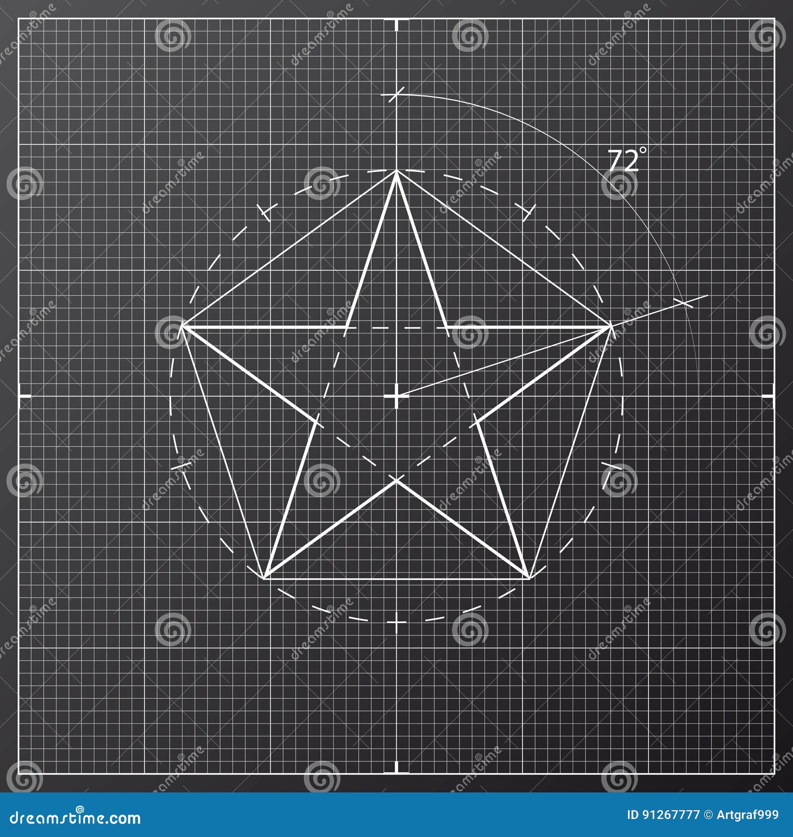 Drawing star pentahedron stock illustration. Illustration of black ...