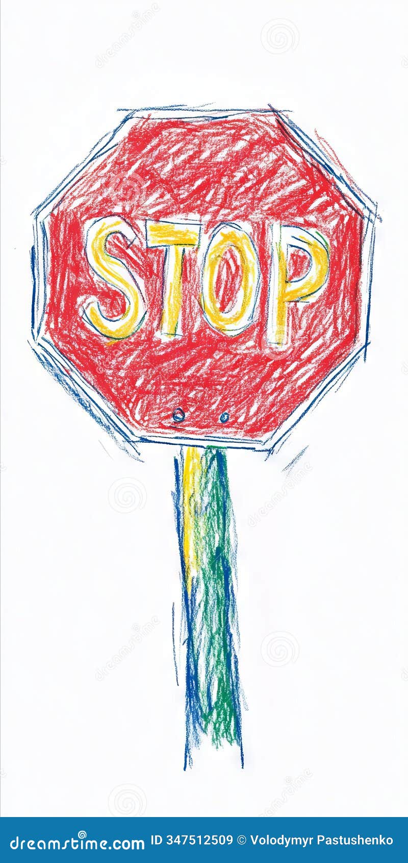 A Drawing of a Stop Sign on a White Background Stock Image - Image of ...