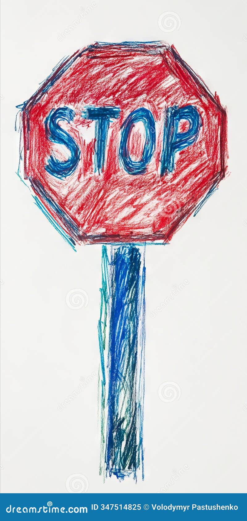 A Drawing of a Stop Sign on a White Background Stock Image - Image of ...