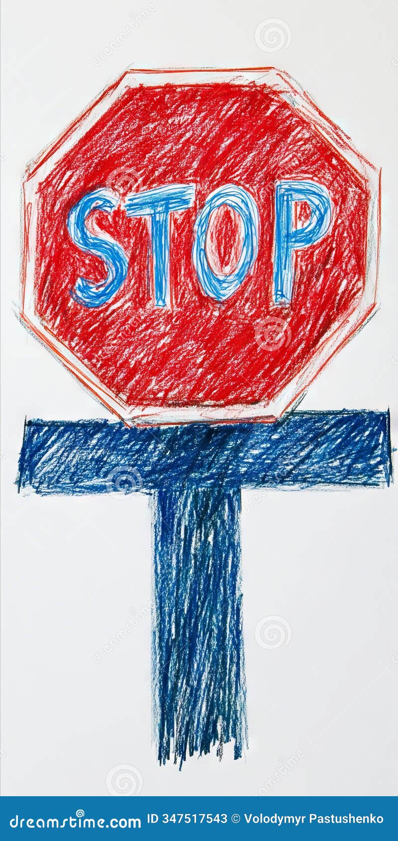 A Drawing of a Stop Sign on a White Background Stock Image - Image of ...