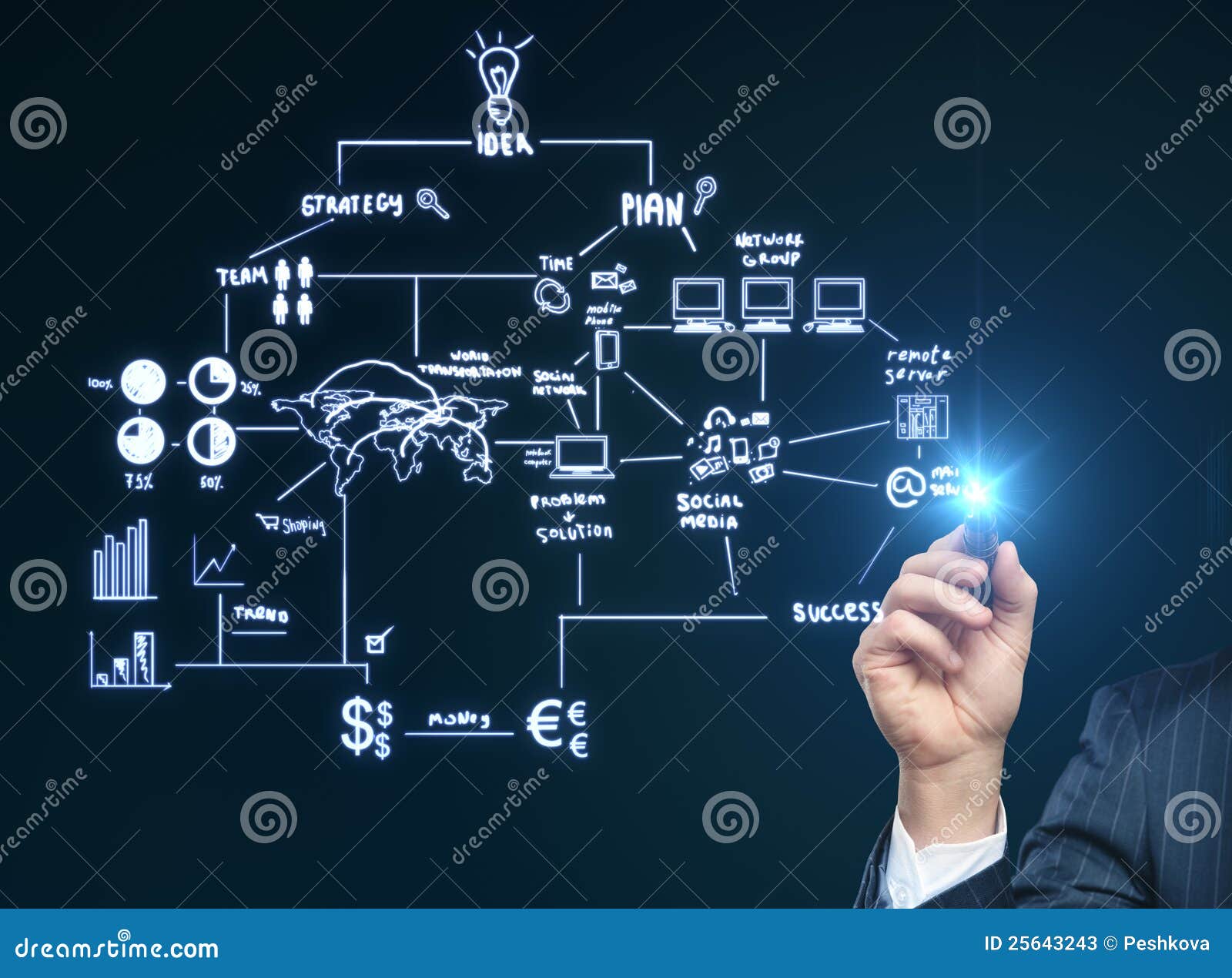 Drawing strategy success stock illustration. Illustration of marketing ...