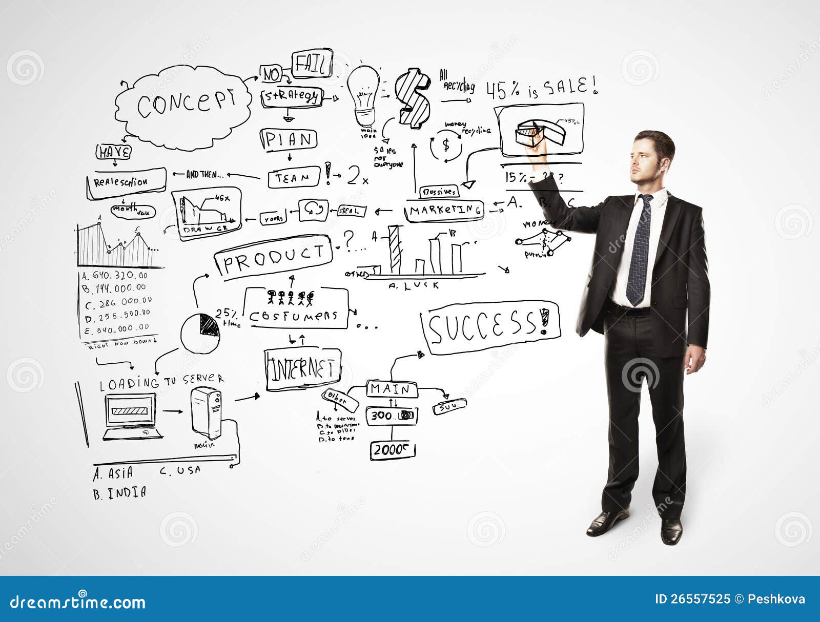 Drawing strategy success stock image. Image of people - 26557525