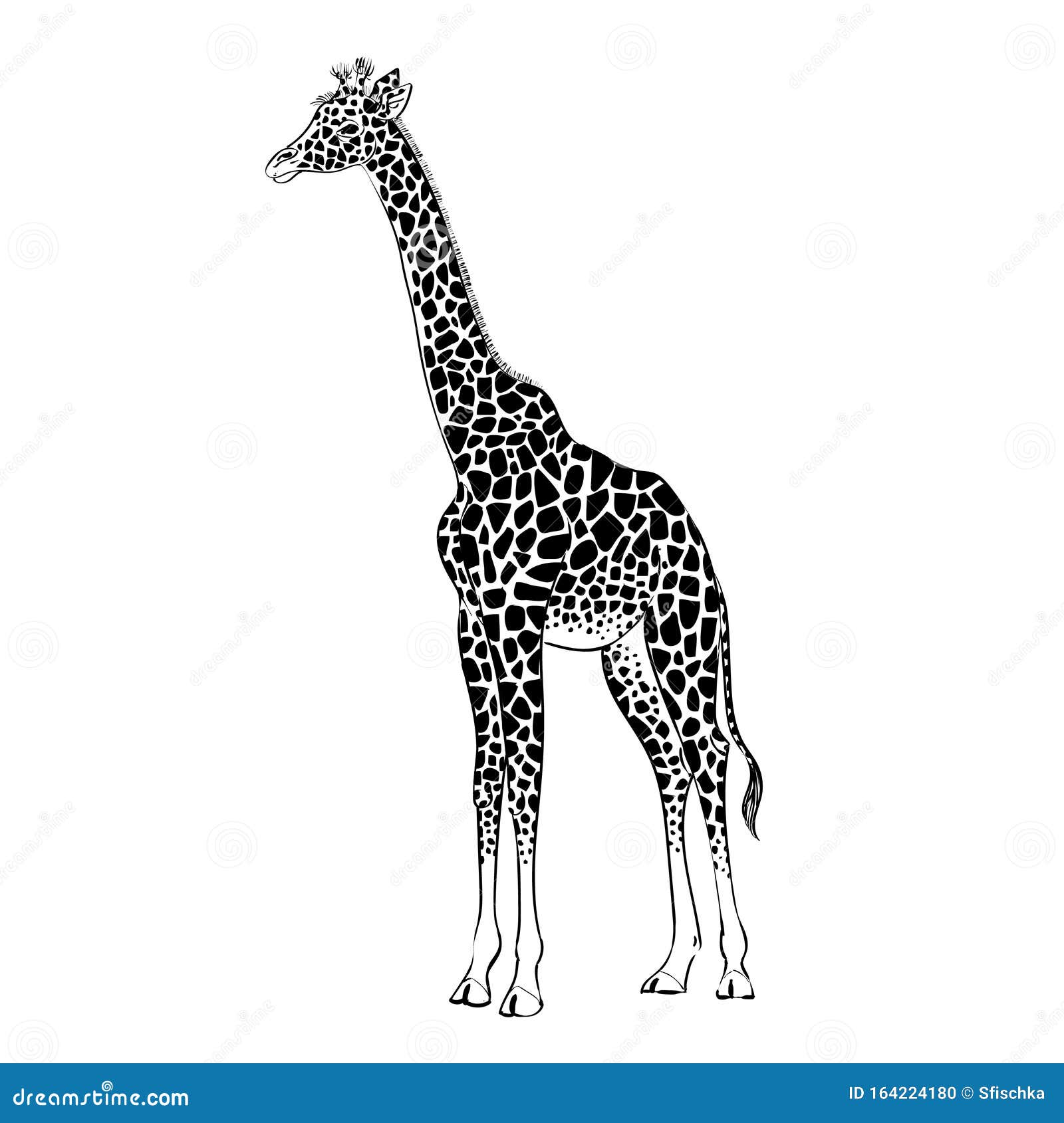 Drawing Strokes Ink Giraffe Stock Vector - Illustration of black ...