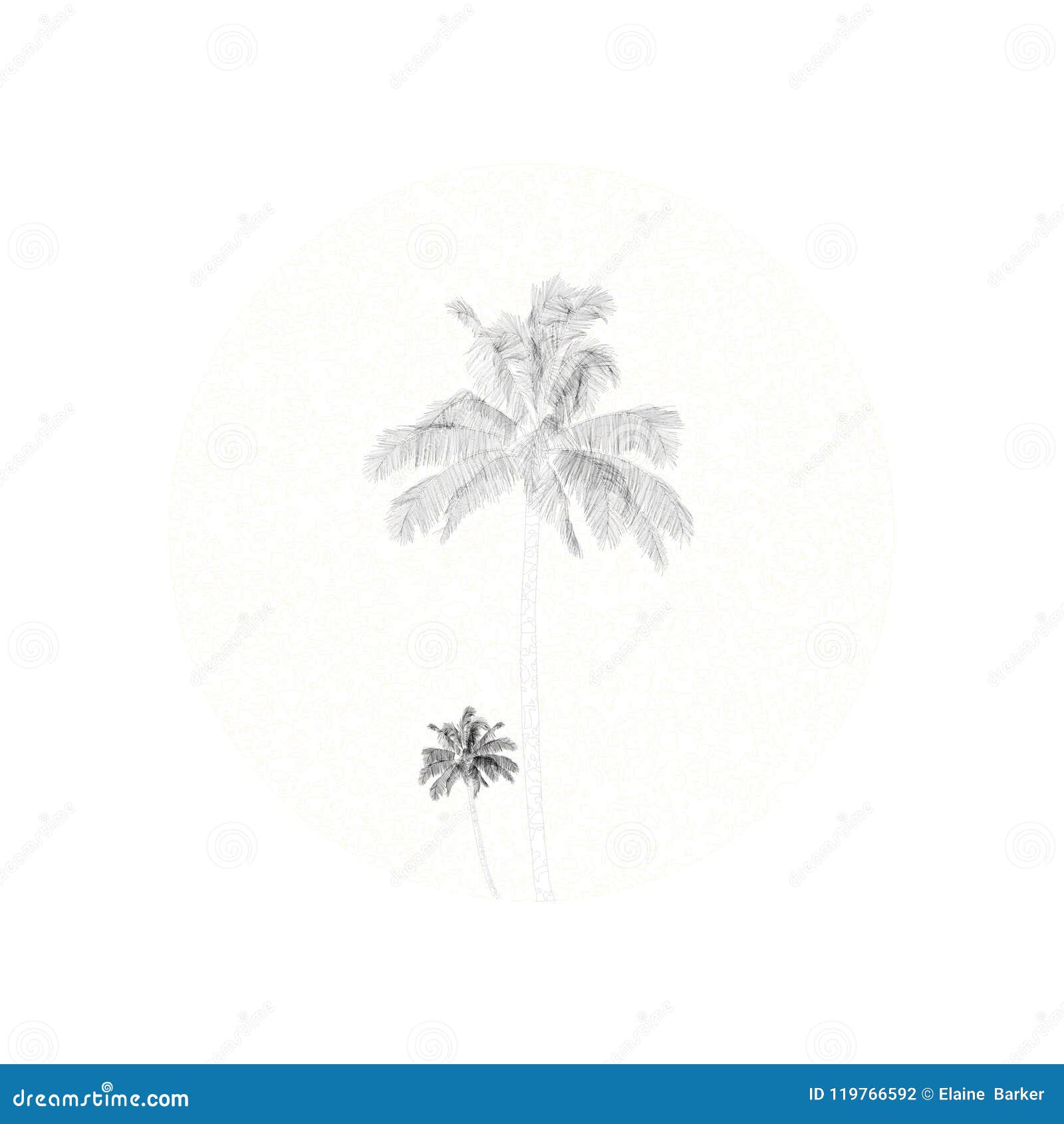 Drawing Style Palm Trees And Border Royalty-Free Stock Image ...