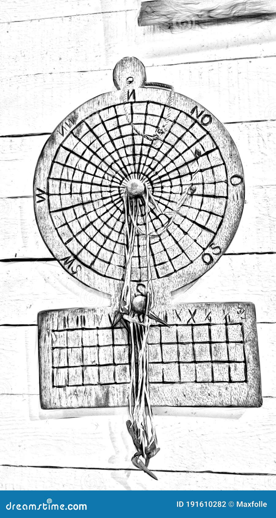 Drawing Style Representing an Ancient Navigational Instrument at Sea ...