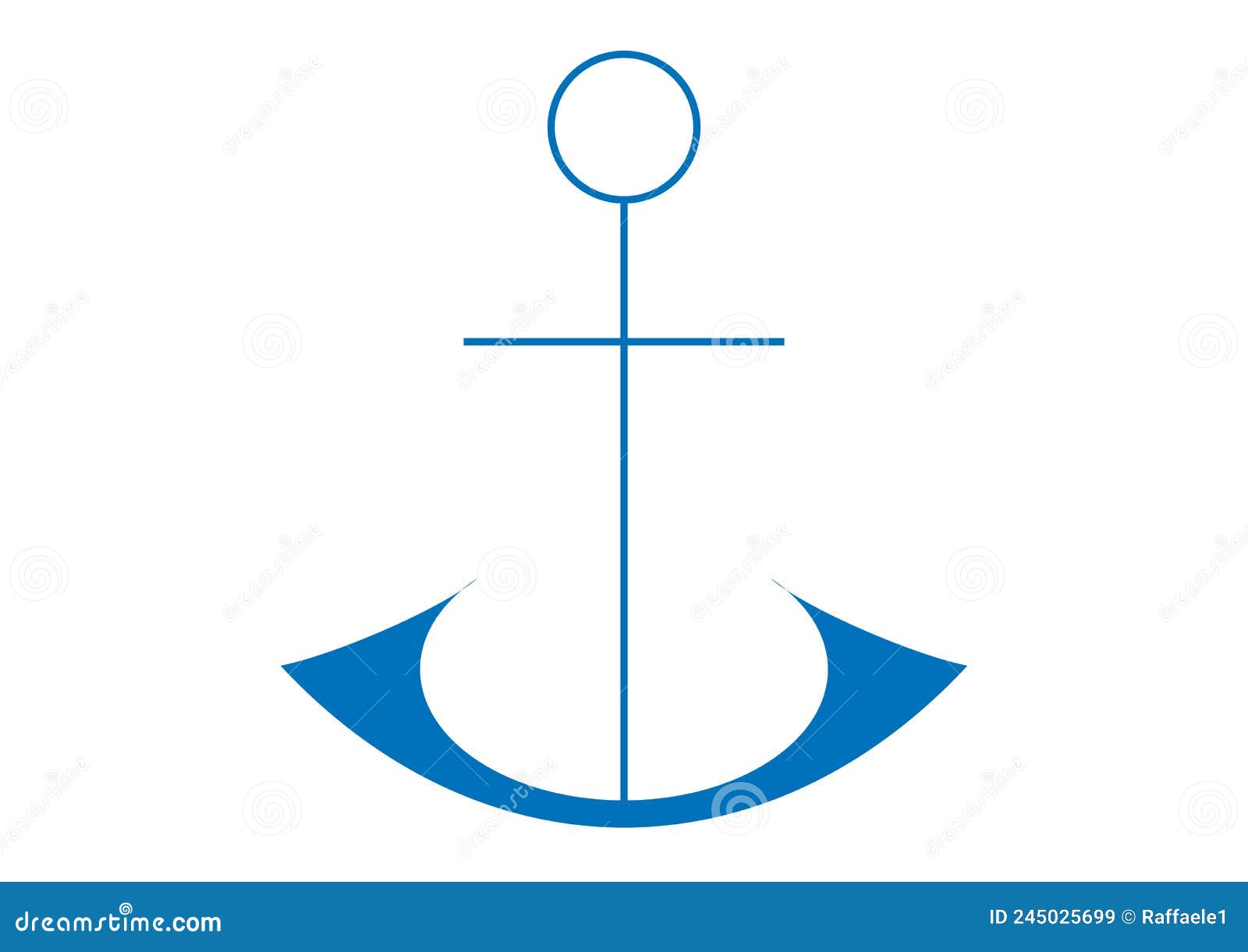 Drawing of a Stylized Anchor Blue Color Stock Illustration ...