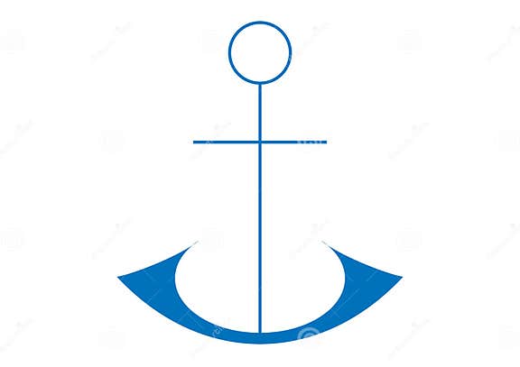 Drawing of a Stylized Anchor Blue Color Stock Illustration ...