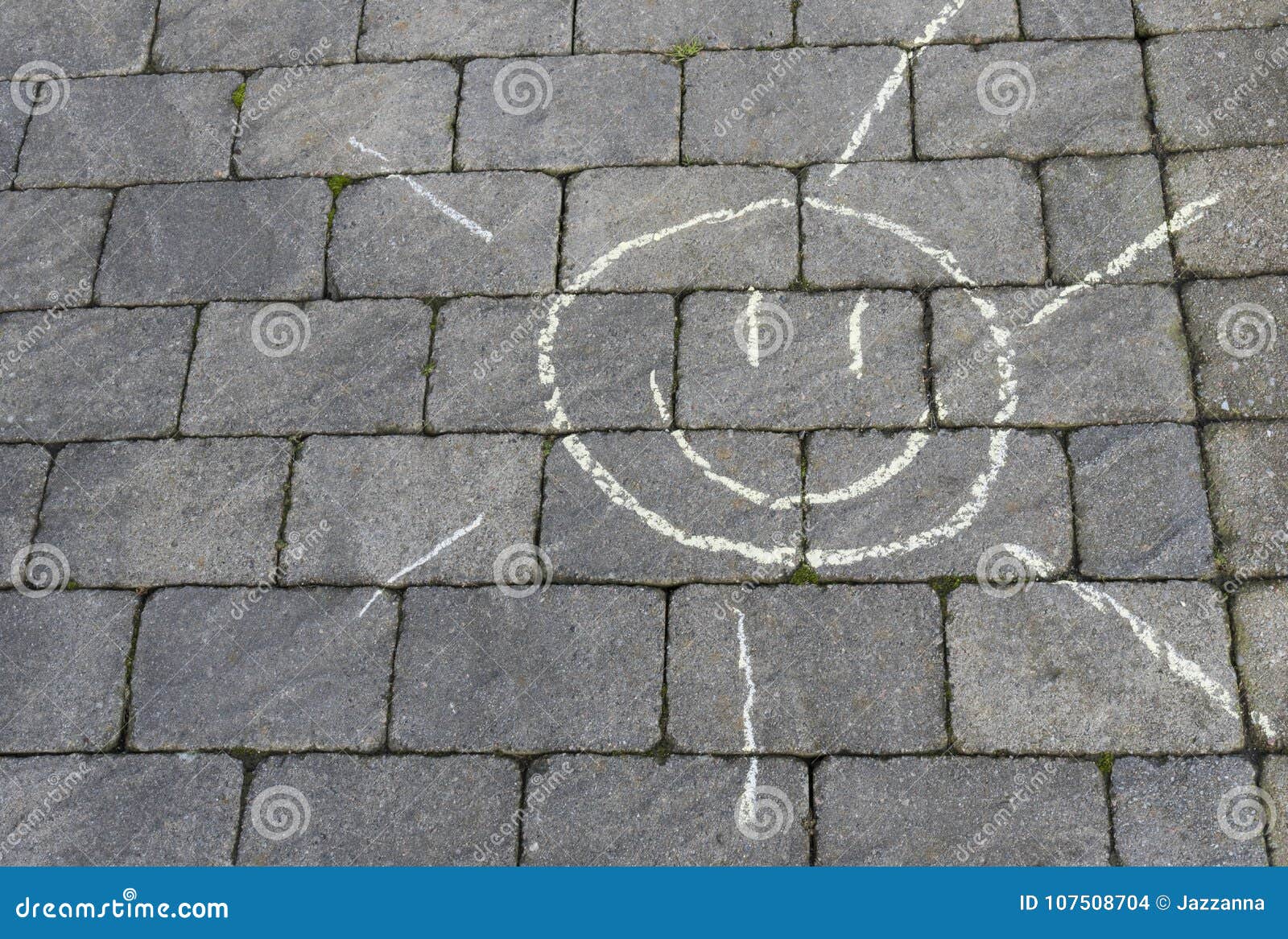 Drawing sun in chalk stock photo. Image of urban, outdoor - 107508704