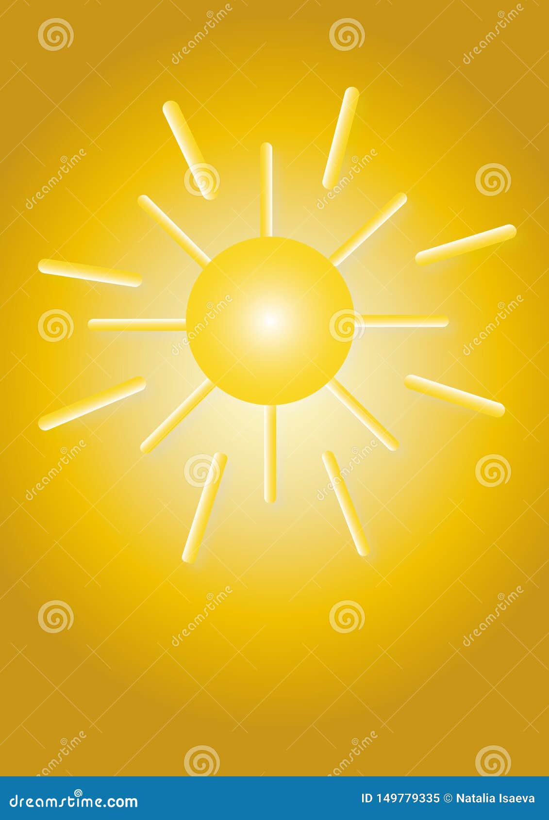 Drawing of the Sun with Rays Stock Illustration - Illustration of ...