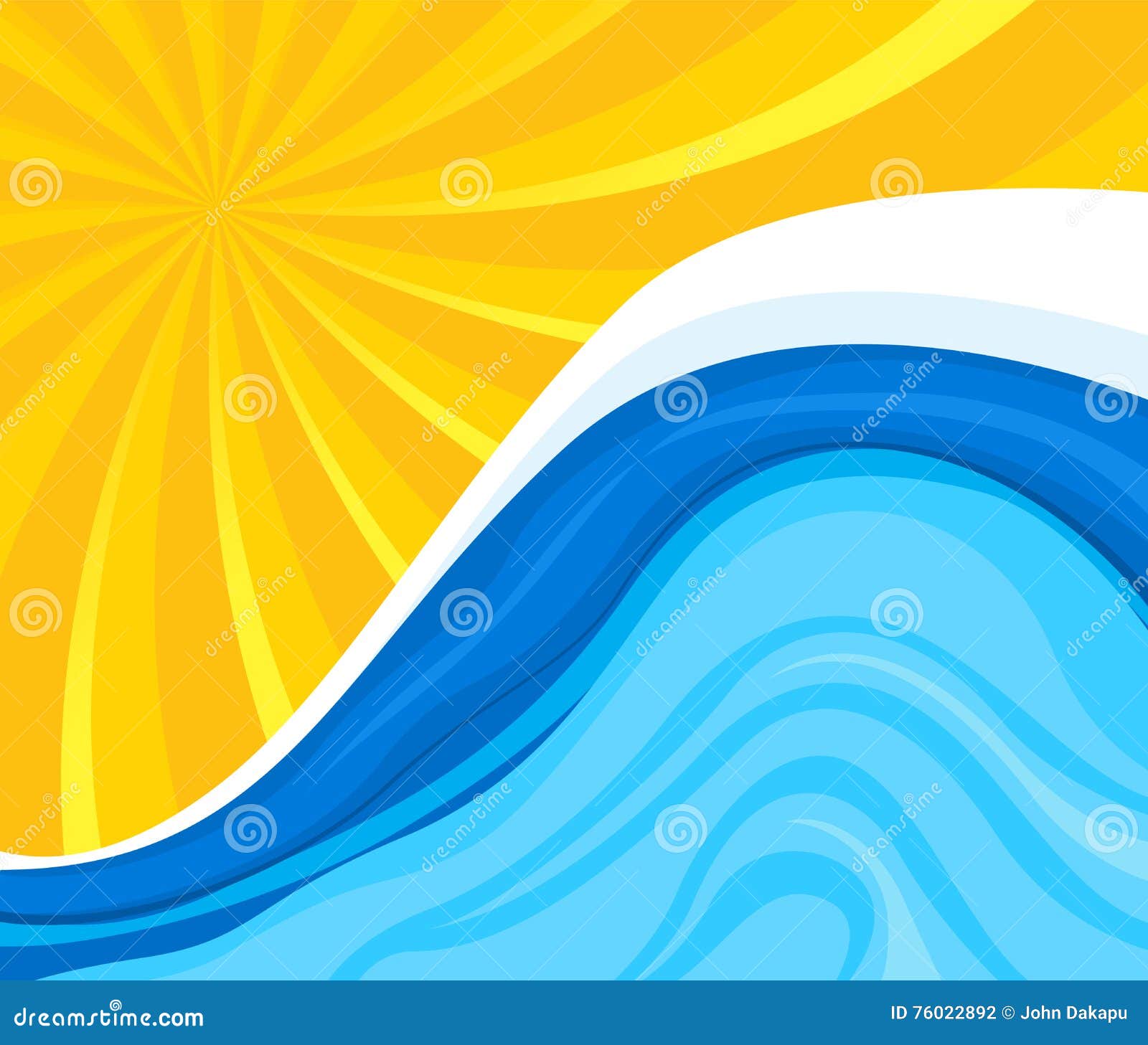 Drawing of sun with water stock vector. Illustration of flare - 76022892