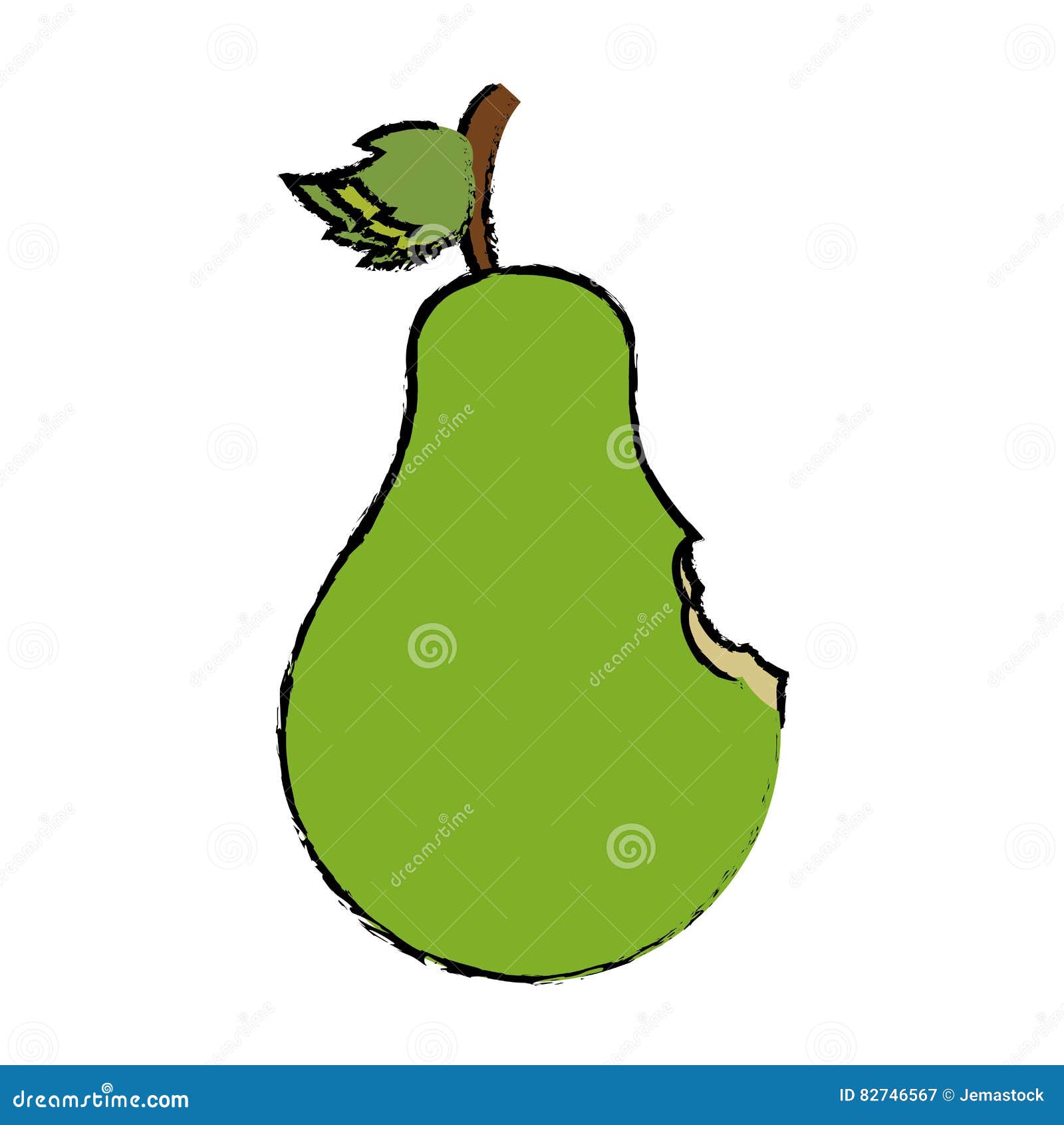 Drawing Sweet Pear Nibble Cartoon Vector | CartoonDealer.com #82746567