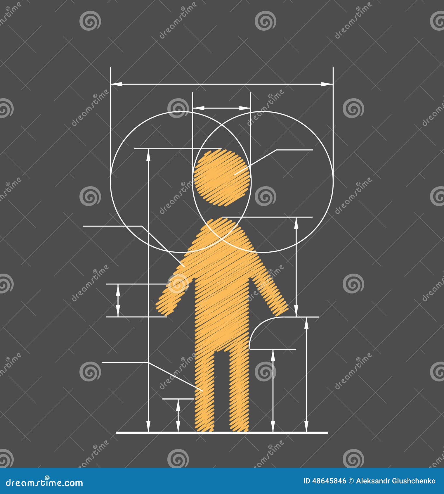 Drawing Symbolized Human Resource Isolated on Gray Stock Vector ...