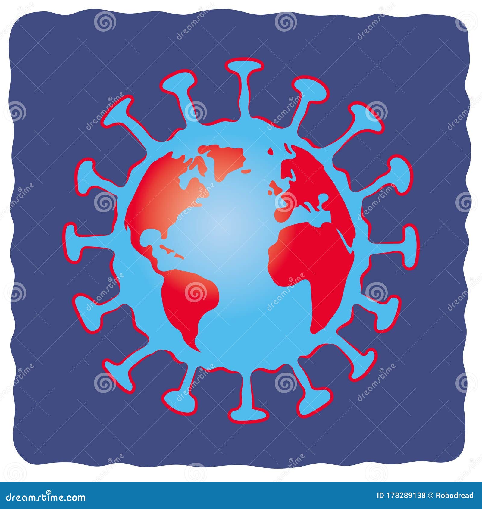 Drawing with Symbols of a Globe and Coronavirus Stock Vector ...