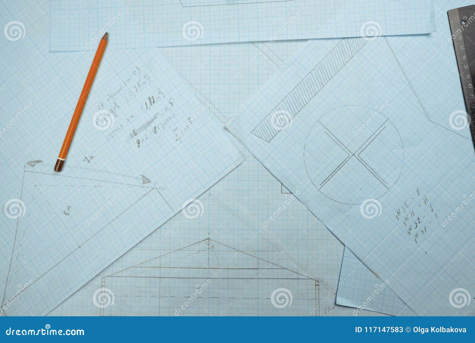 Drawing on the table stock image. Image of overhead - 117147583