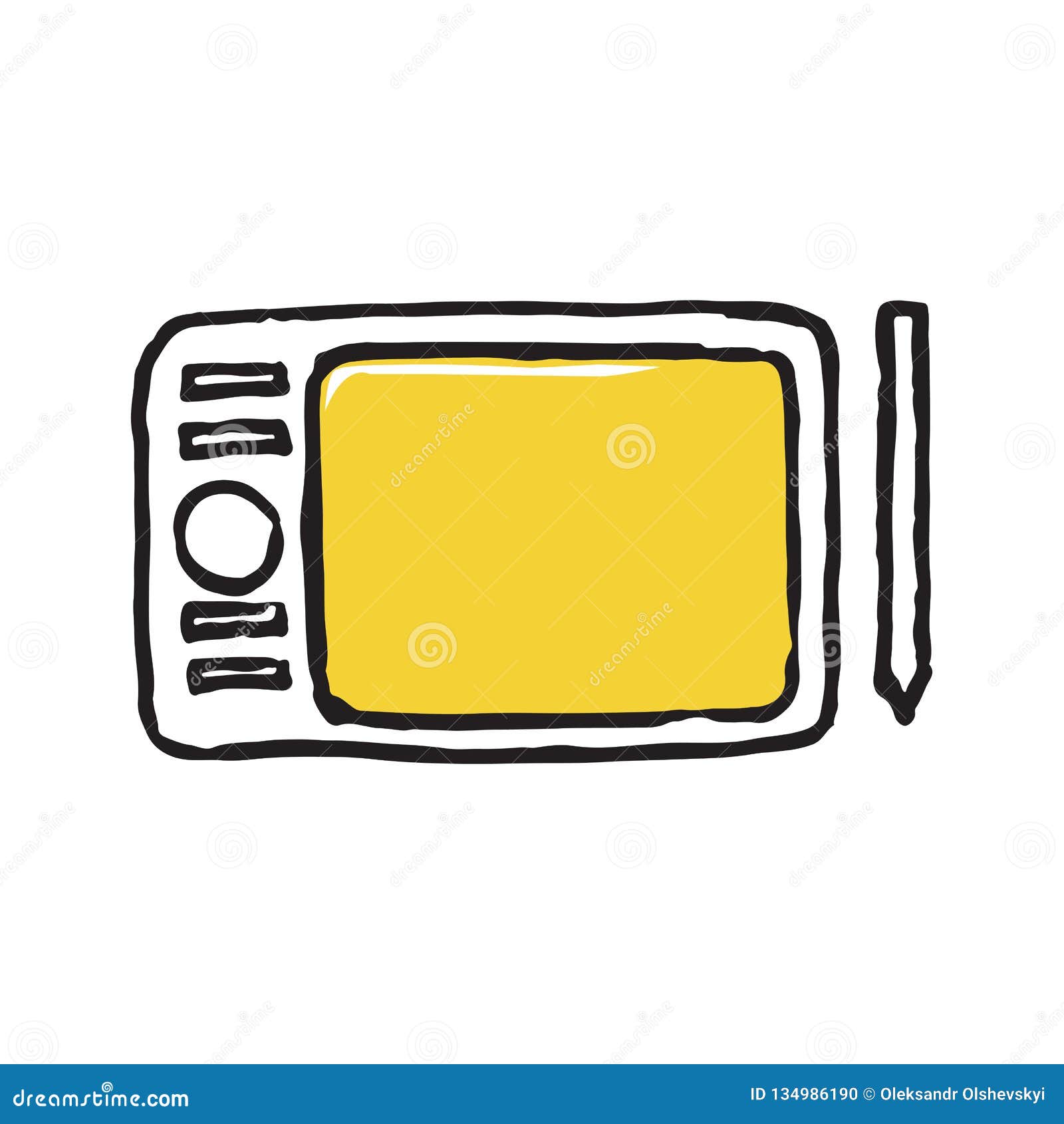Drawing tablet doodle icon stock vector. Illustration of symbol - 134986190