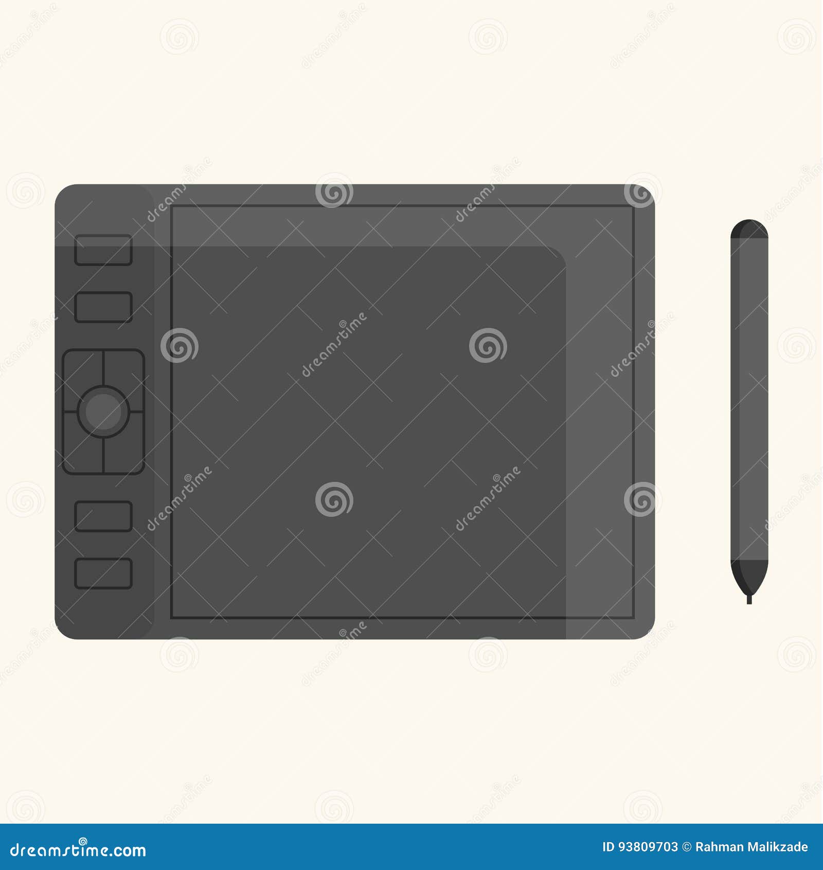 Drawing Tablet Flat and Pen Stock Vector - Illustration of graphic ...