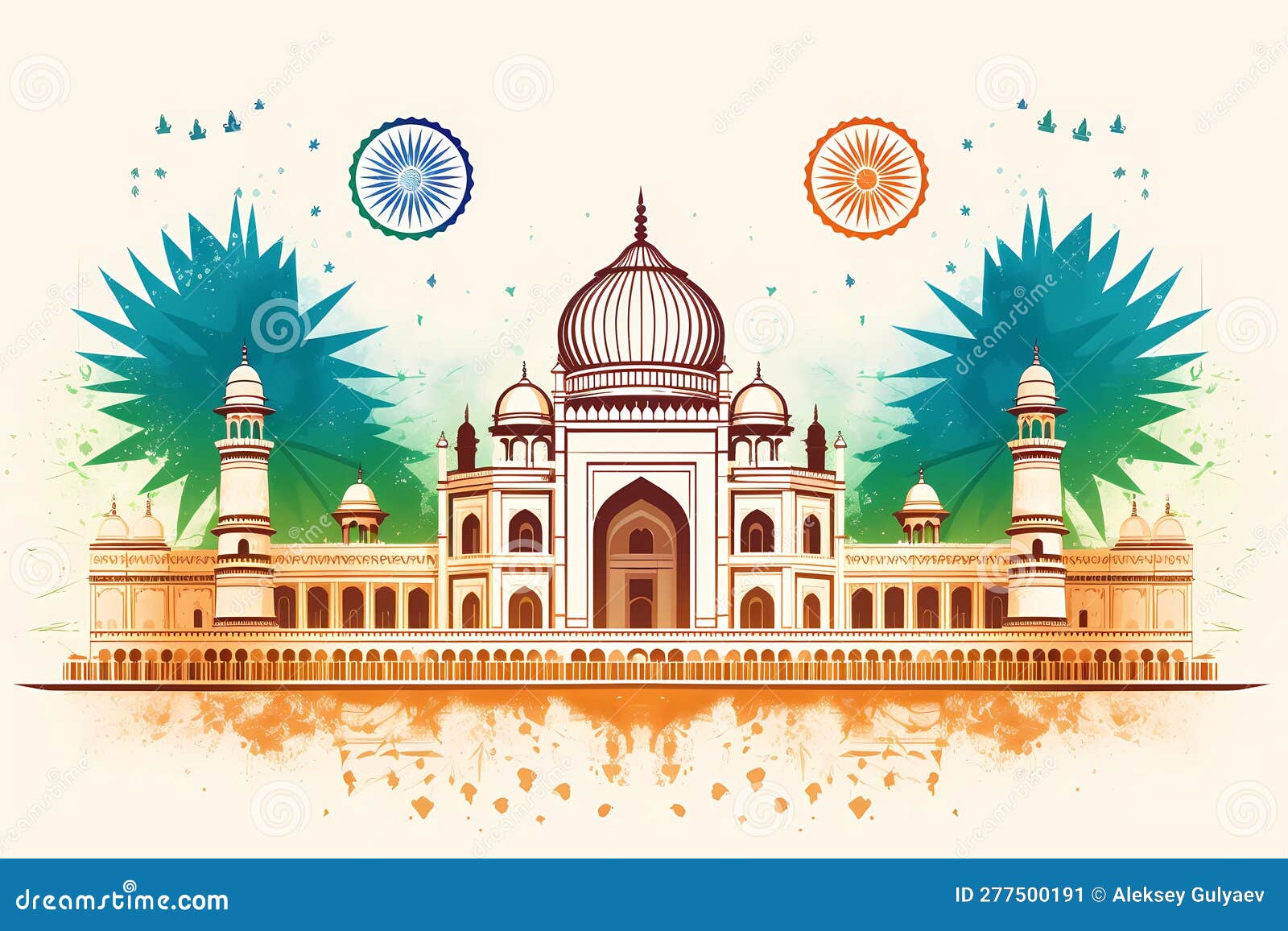 Drawing Of The Taj Mahal. Agra, India Royalty-Free Stock Image ...