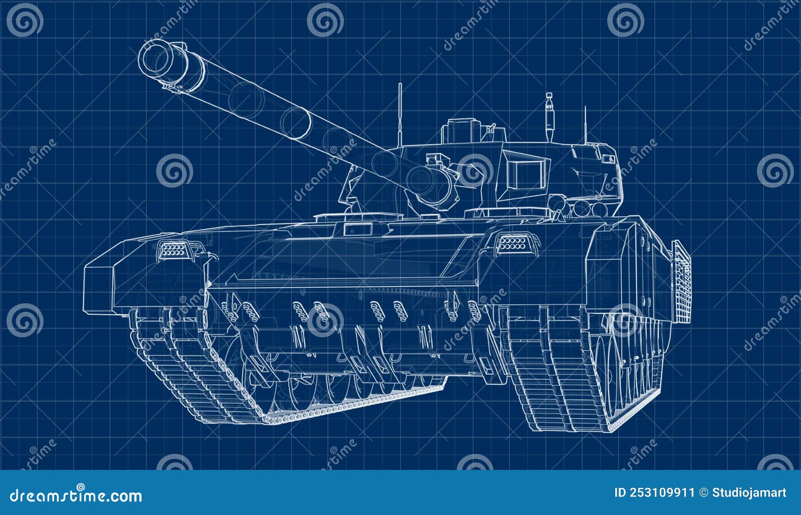 Drawing of the Tank from Different Angles Depicted in the Drawing Style ...