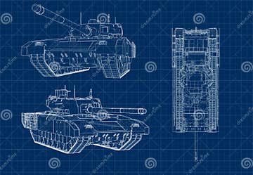 Drawing of the Tank from Different Angles Depicted in the Drawing Style ...