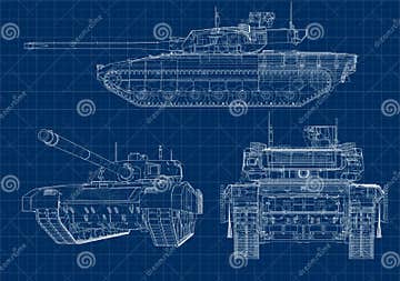 Drawing of the Tank from Different Angles Depicted in the Drawing Style ...