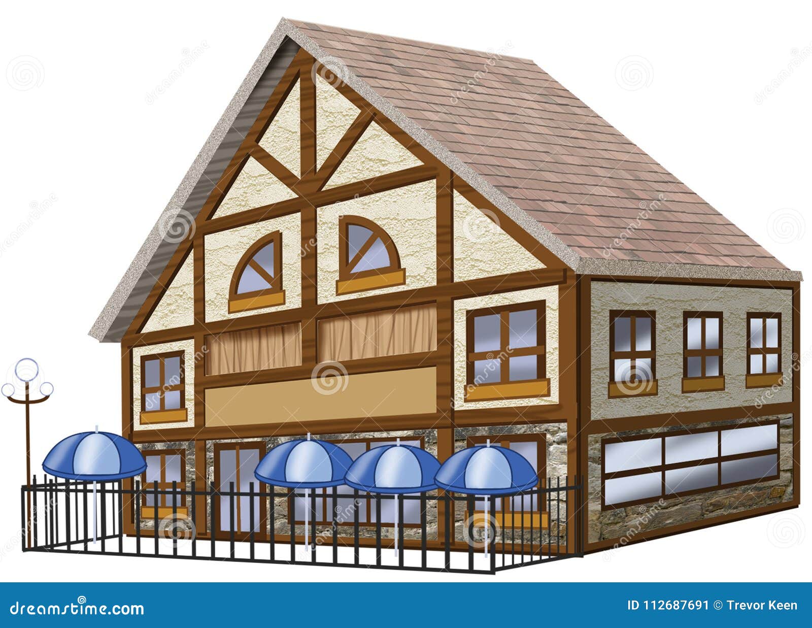 Drawing of Tavern or Pub stock illustration. Illustration of tudor ...