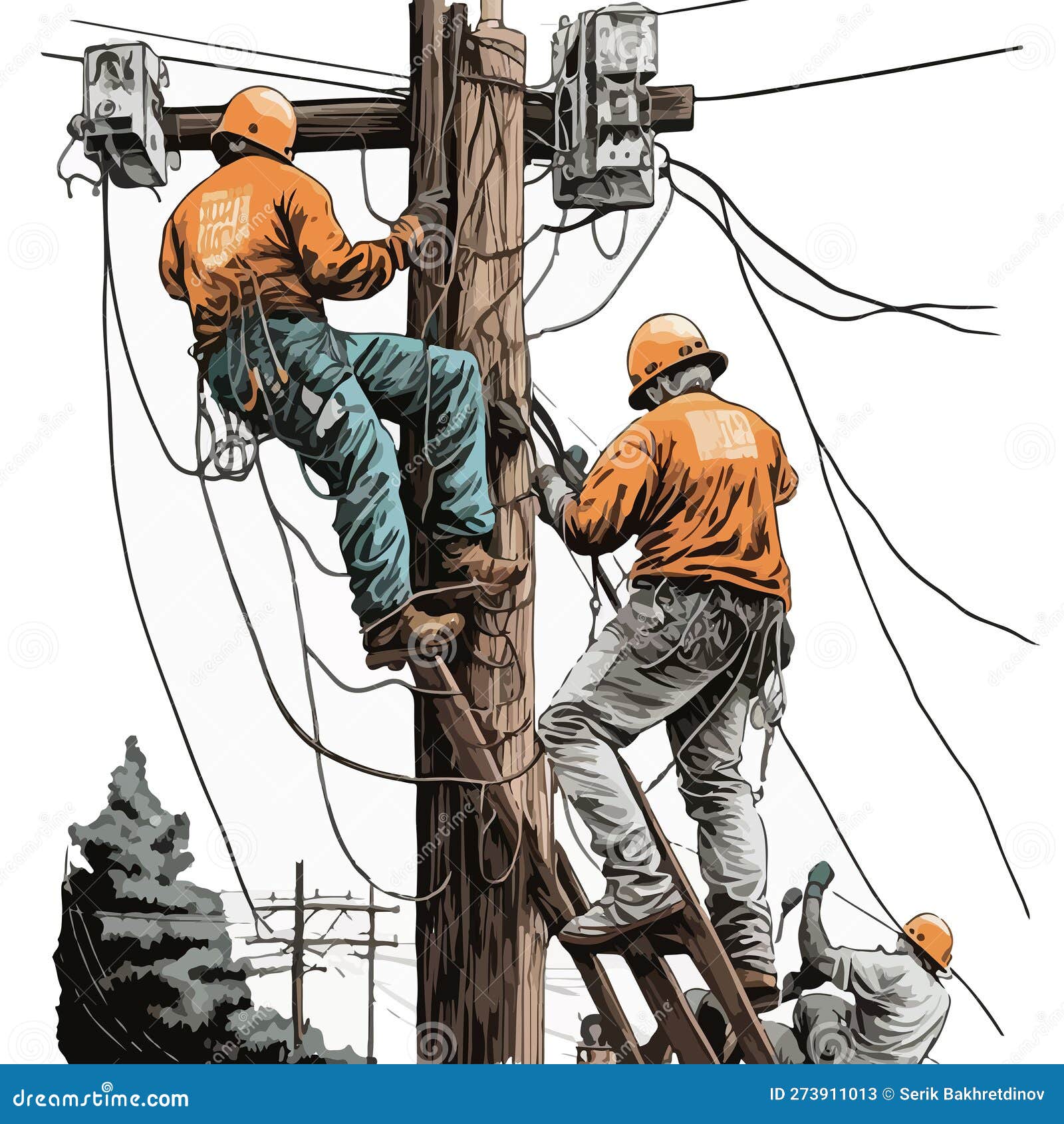 Male Electricians Checking Plan Circuit Switchboard Connection ...