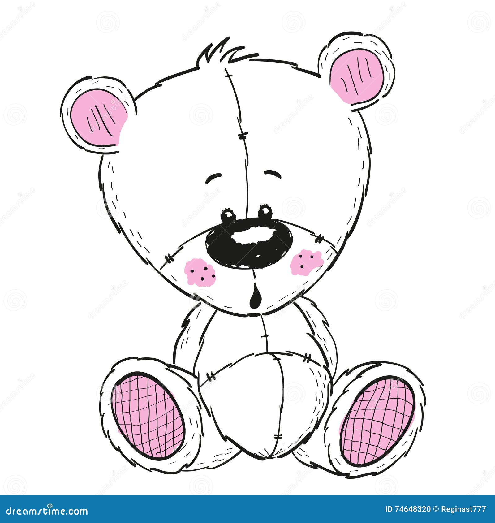 Drawing Teddy stock vector. Illustration of people, sketch - 74648320
