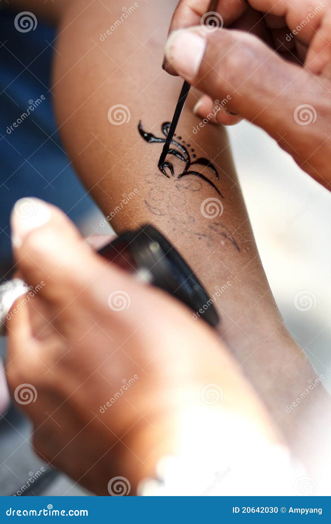 Drawing temporary tattoo stock photo. Image of tattoo - 20642030