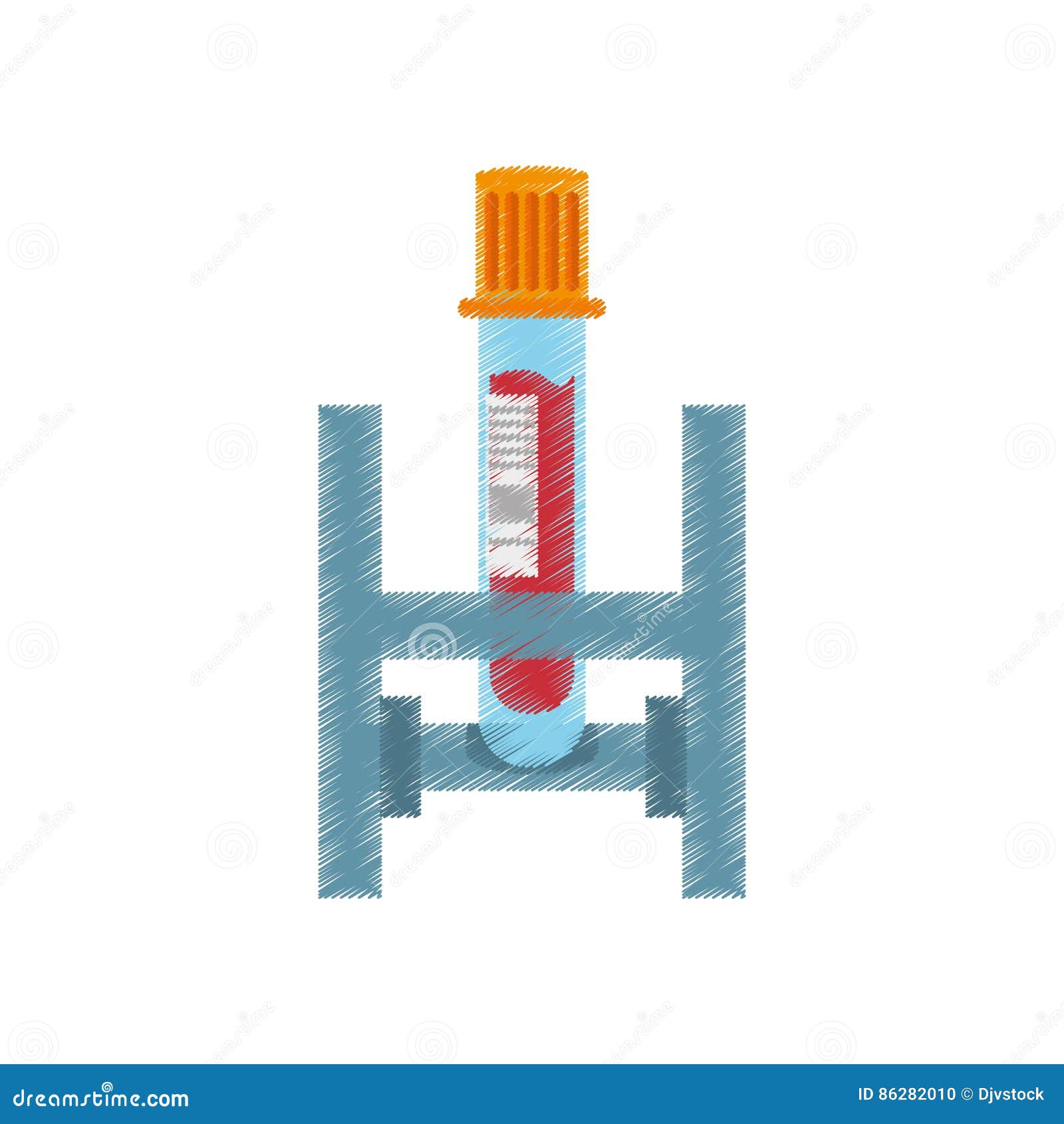 Drawing Test Tube with Blood Laboratory Stock Illustration ...