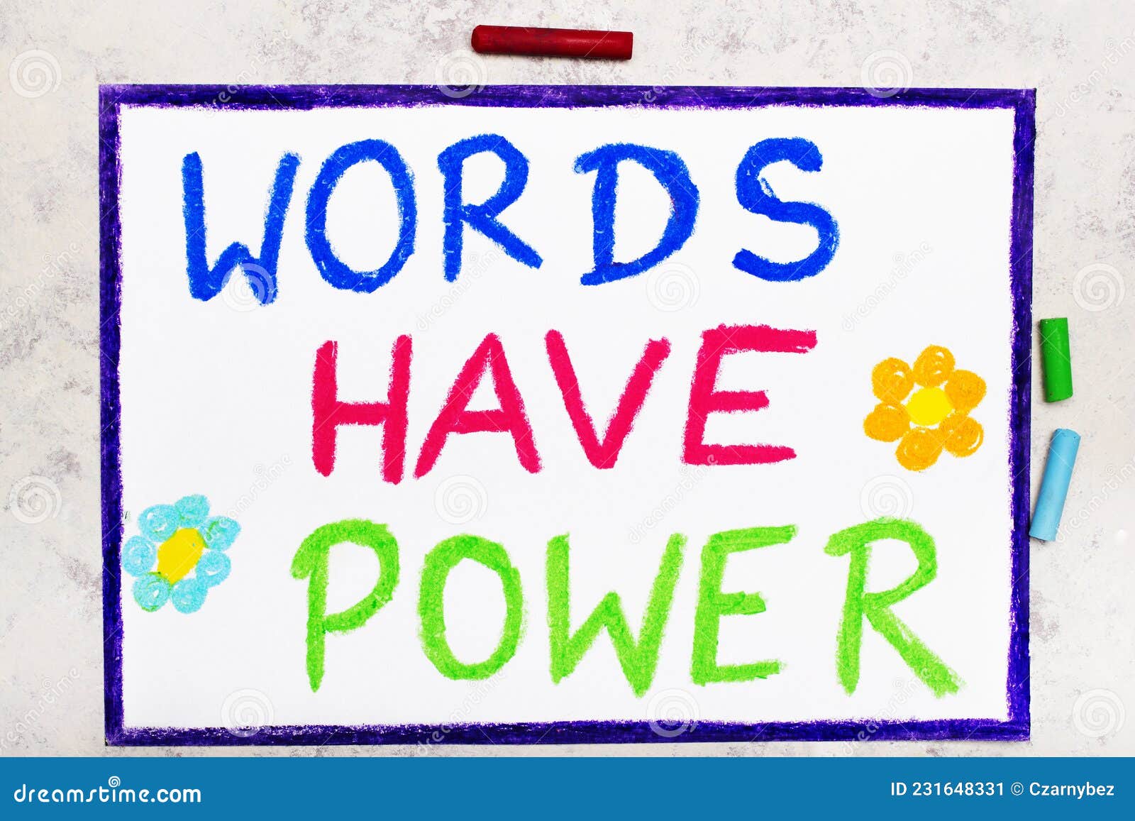 Drawing: Text WORDS HAVE POWER Stock Illustration - Illustration of ...