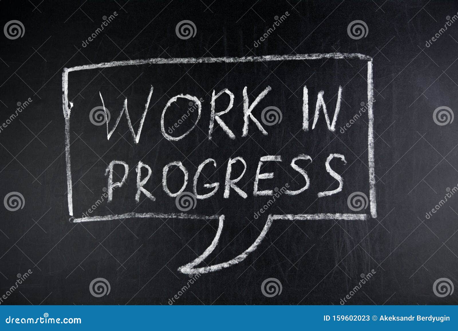 Drawing with Text `work in Progress` on Chalkboard Stock Image - Image ...