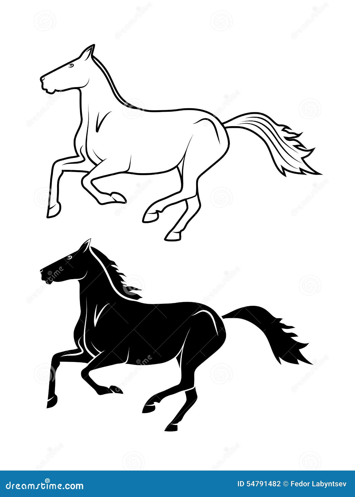 Drawing Thoroughbred Stallion Stock Vector - Illustration of moving ...
