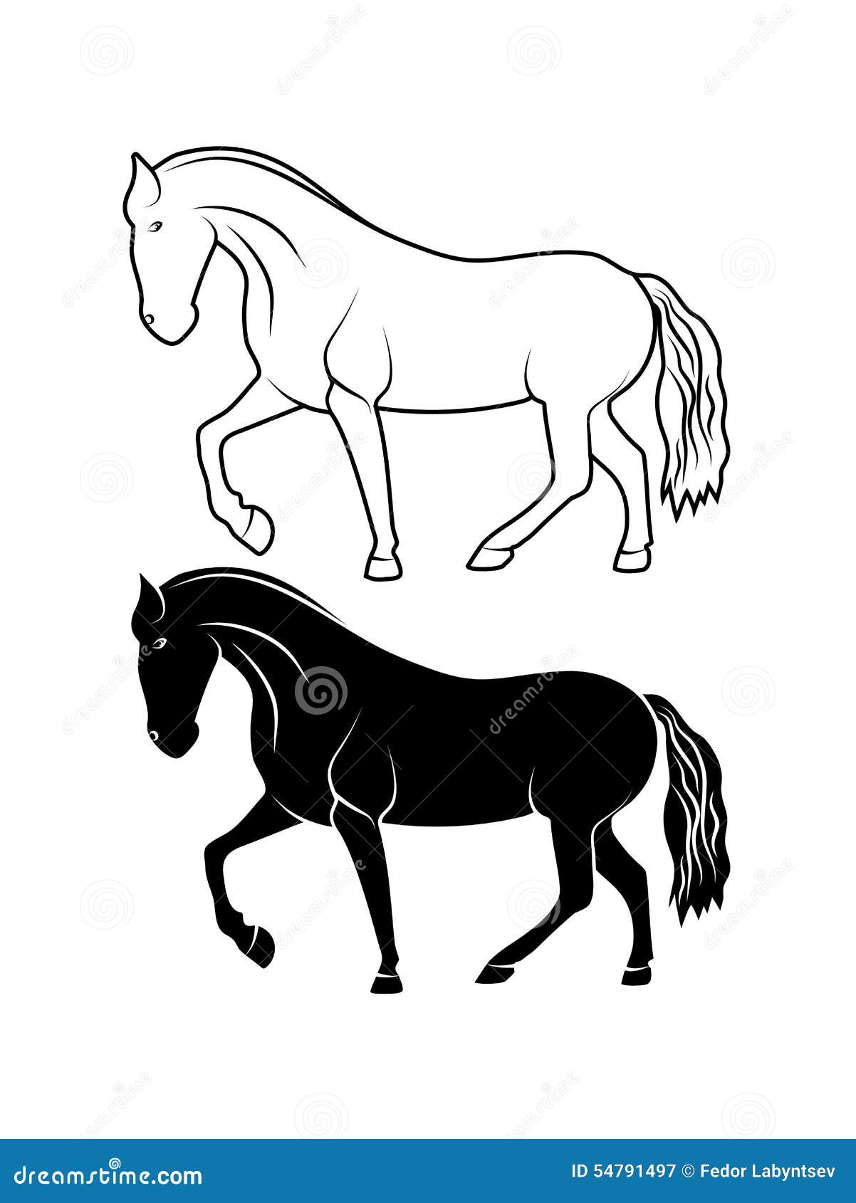 Drawing Thoroughbred Stallion Stock Vector - Illustration of decoration ...