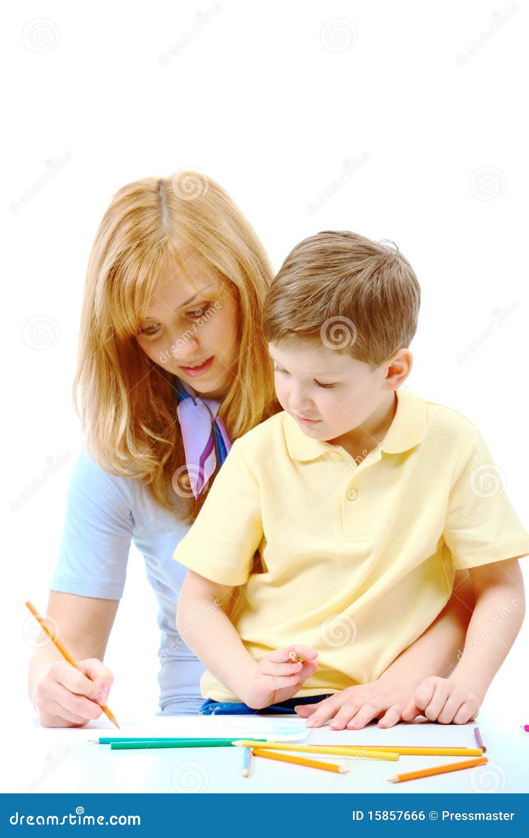 Drawing together stock photo. Image of crayon, parent - 15857666