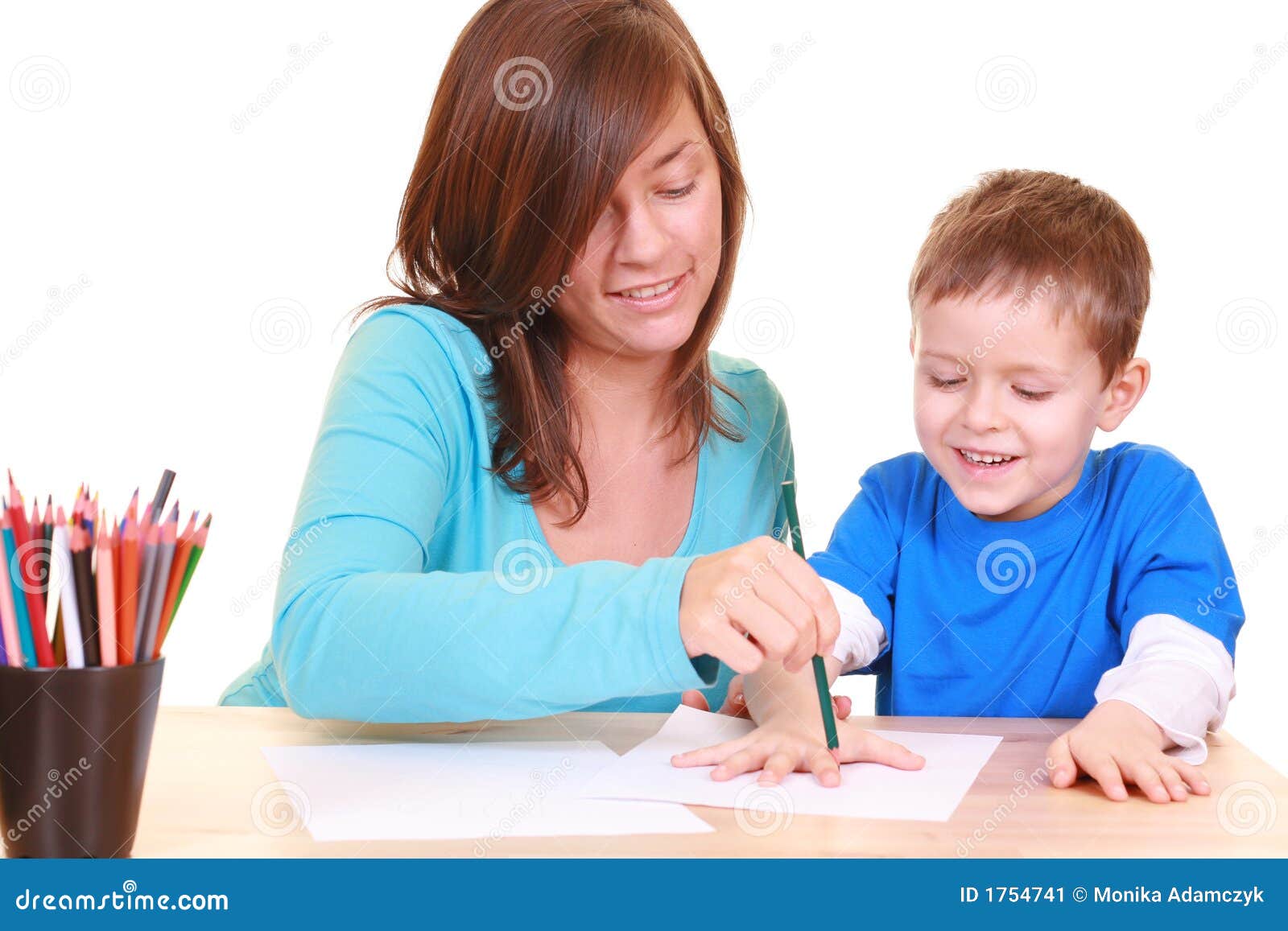 Drawing together stock image. Image of educate, crayons - 1754741