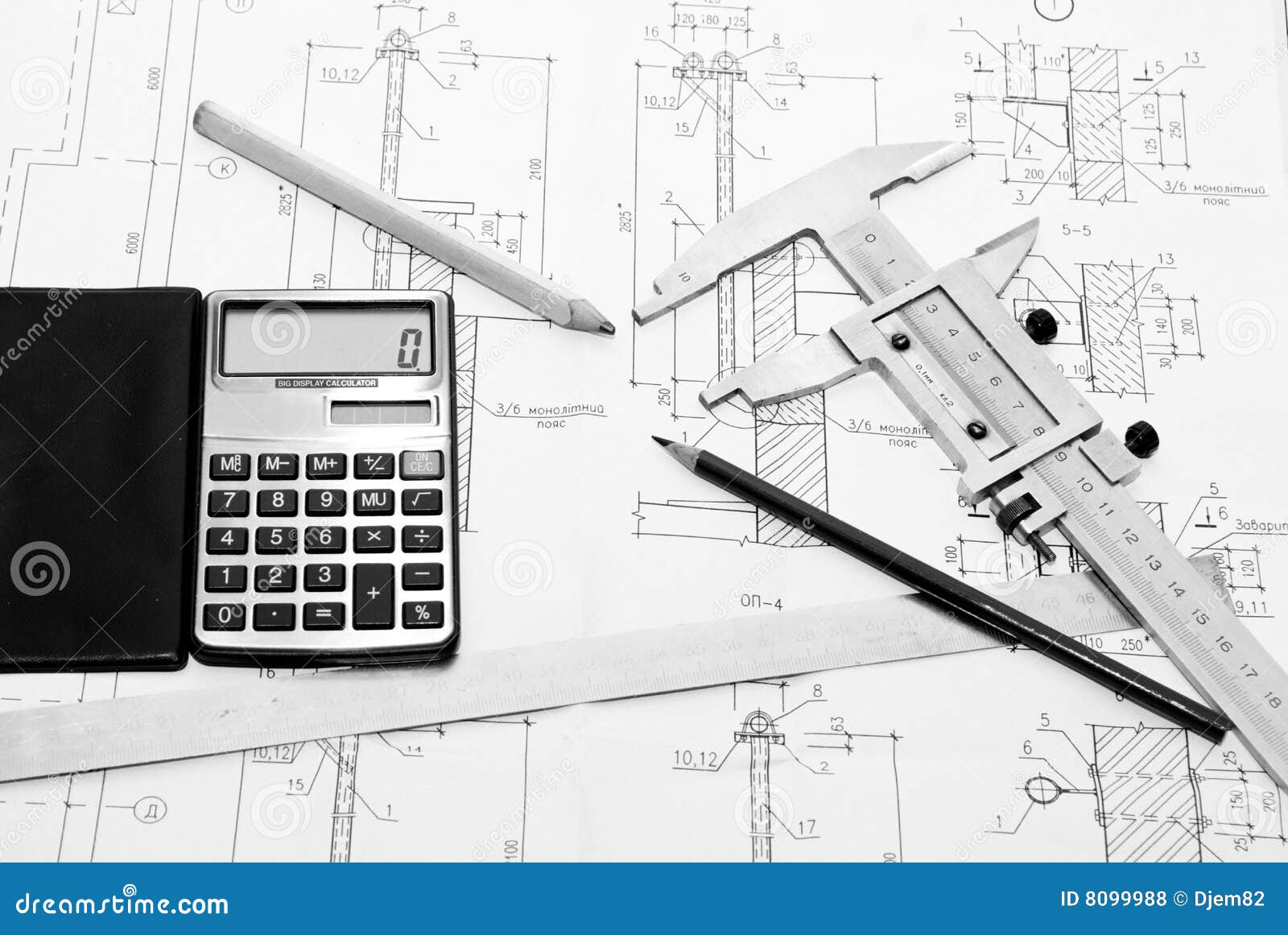 Drawing and tool stock photo. Image of architecture, architect - 8099988