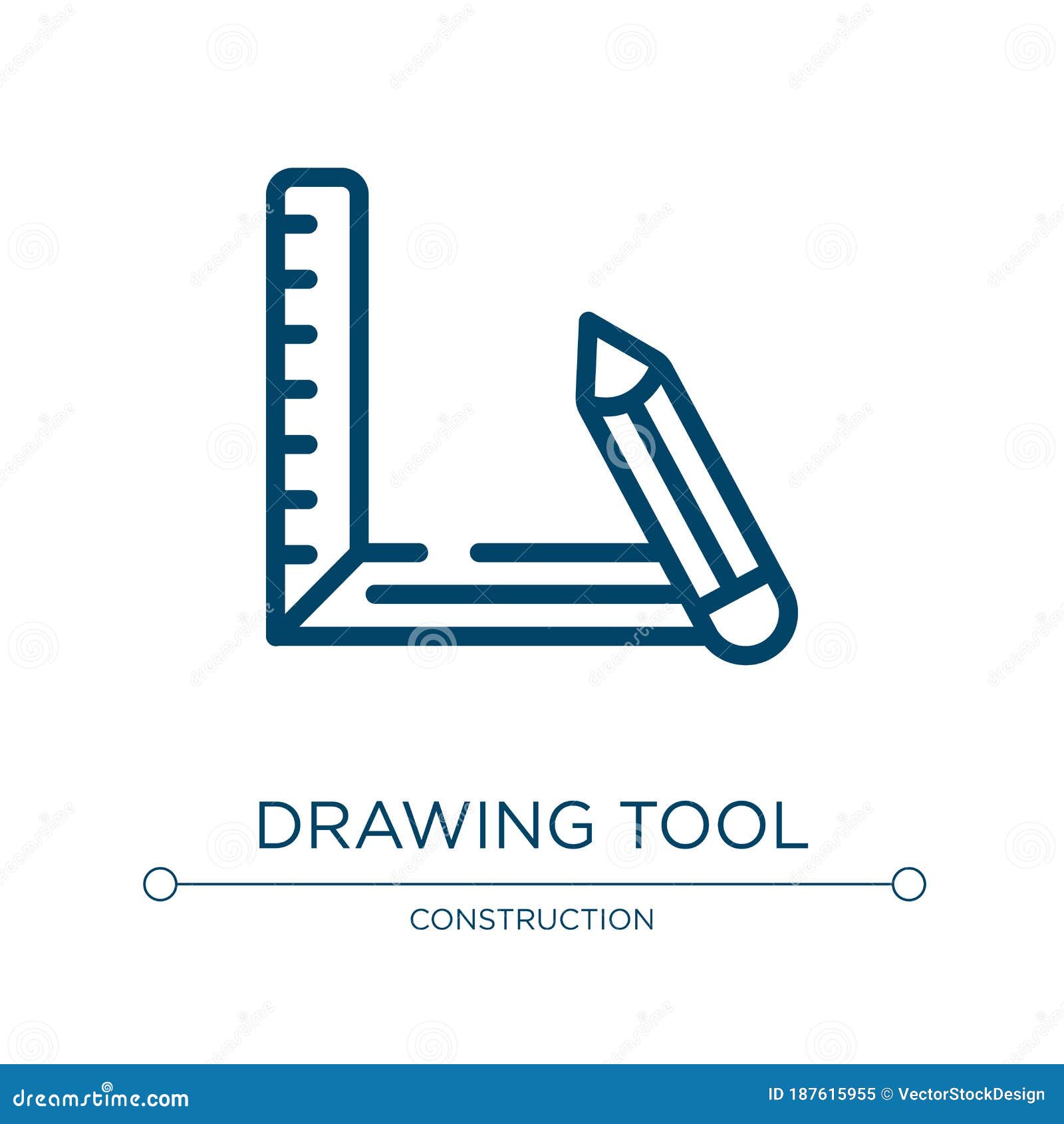 Drawing Tool Icon. Linear Vector Illustration from Carpentry Collection ...