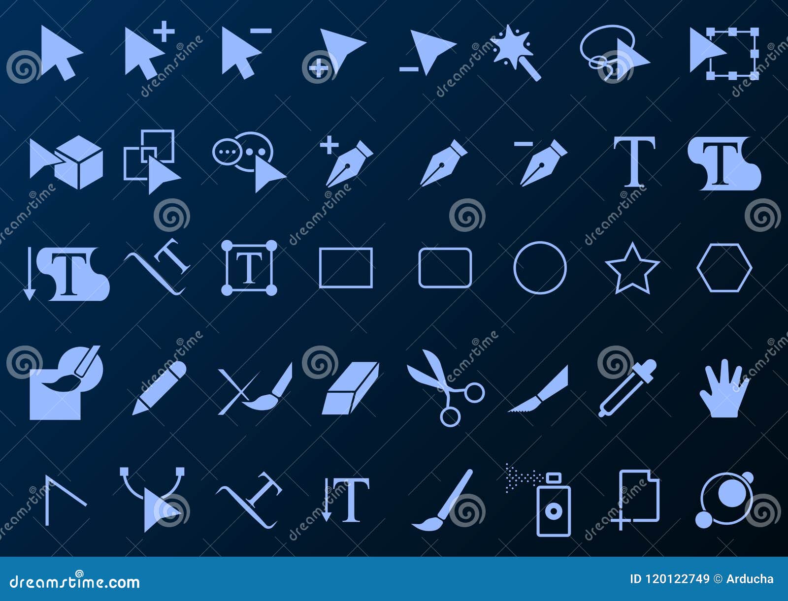 Drawing tool icon set art stock vector. Illustration of vector - 120122749