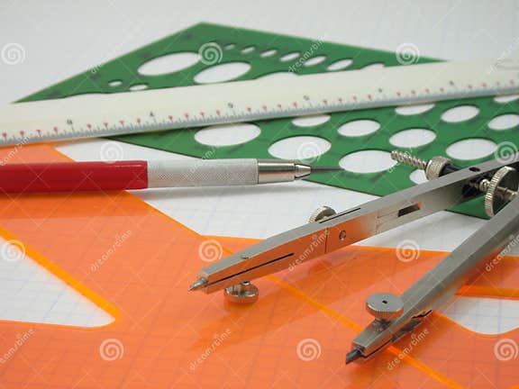 Drawing Tools 2 stock image. Image of geometry, architect - 691239