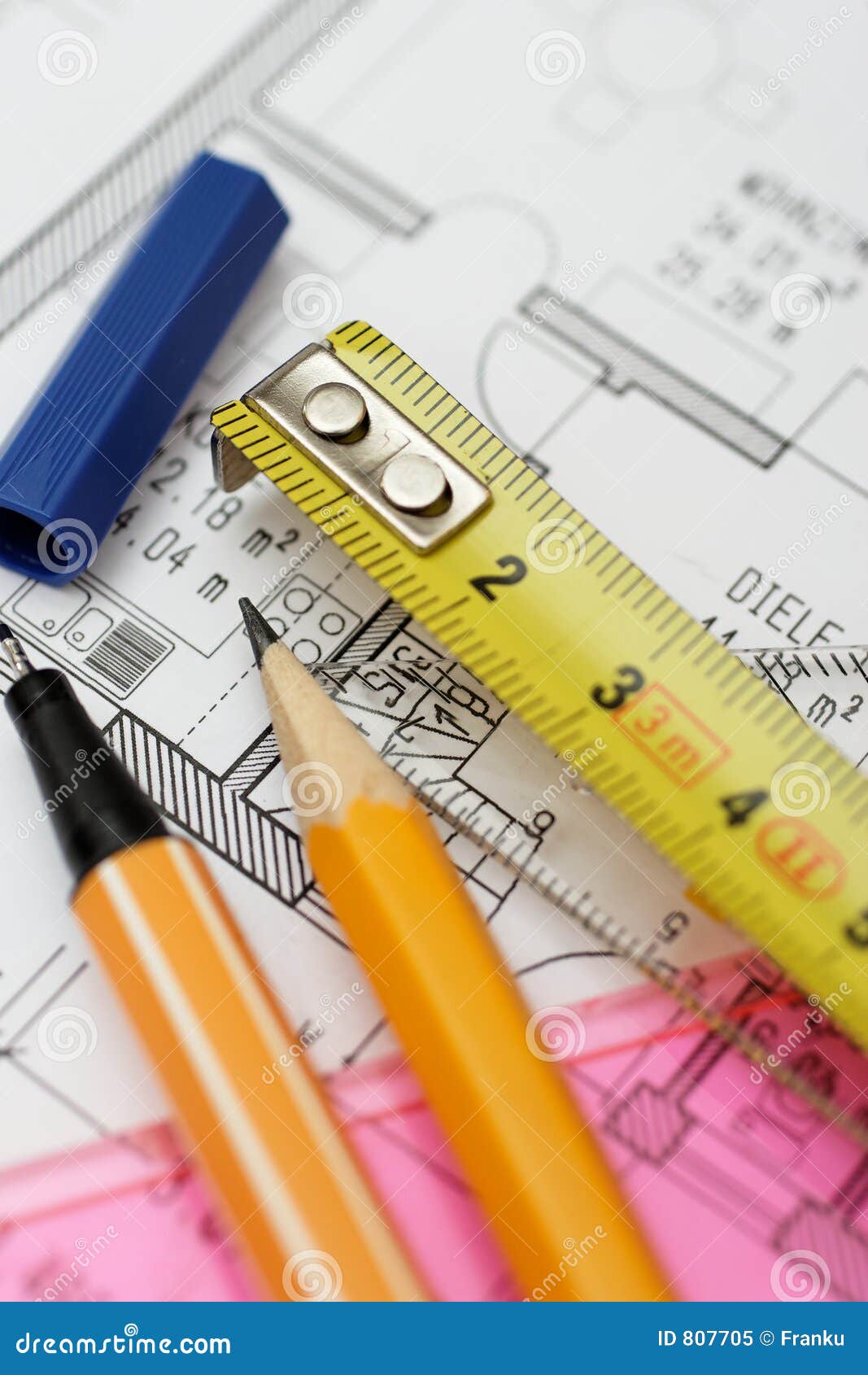 Measure The Floorplan With A Measuring Tape Royalty-Free Stock ...