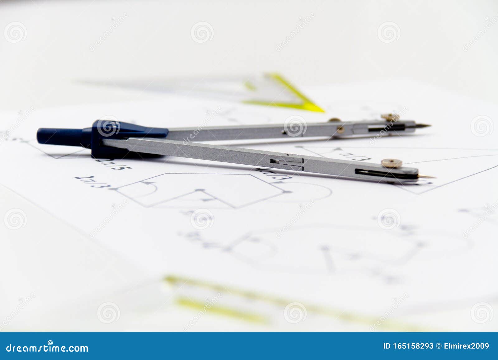 Drawing tools with compass stock image. Image of mathematical - 165158293