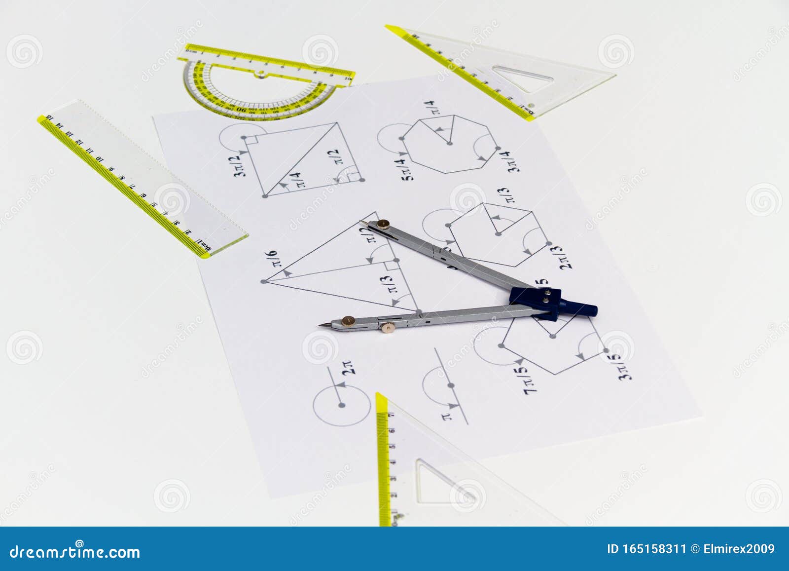 Drawing tools with compass stock image. Image of draft - 165158311