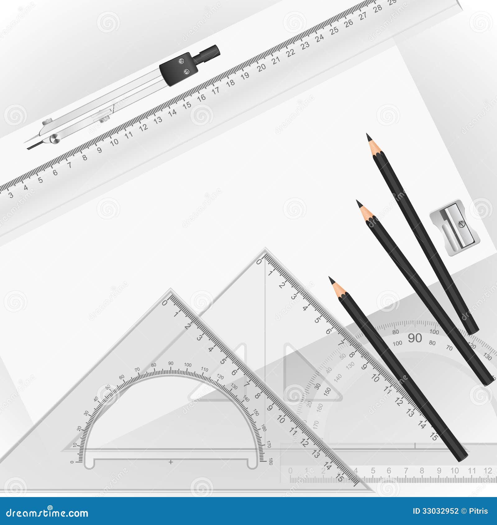 Drawing Tools with a Drawing in the Background Stock Vector ...
